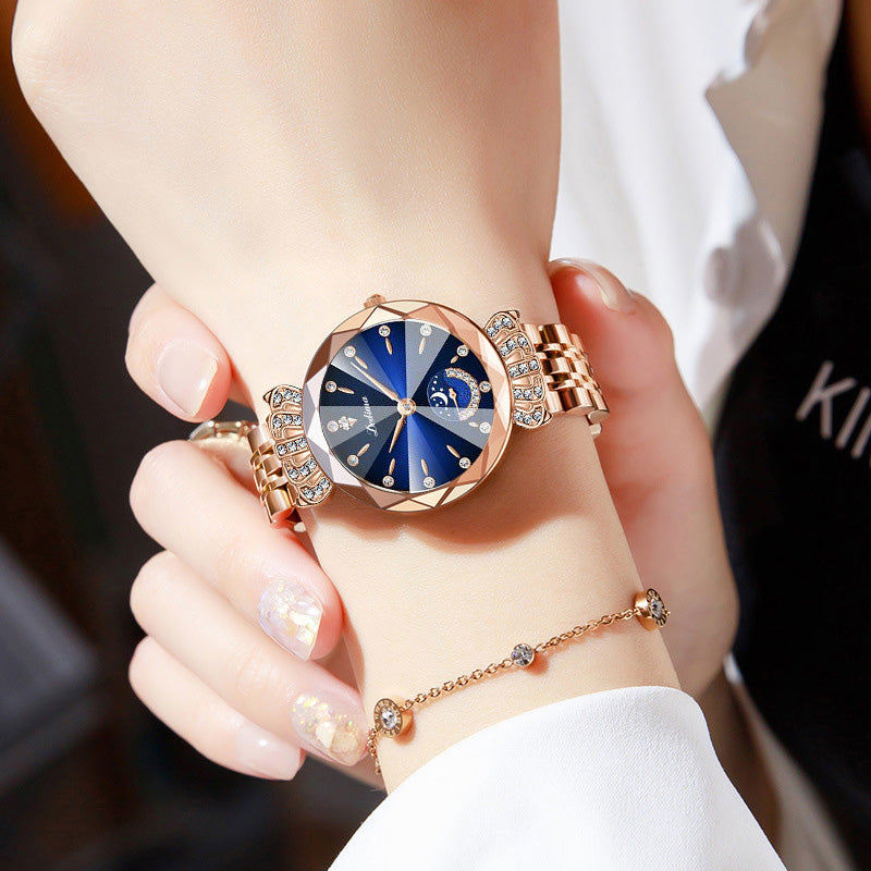 Fasjonabel Diamond Moon Star Watch for kvinner – sheoneshop